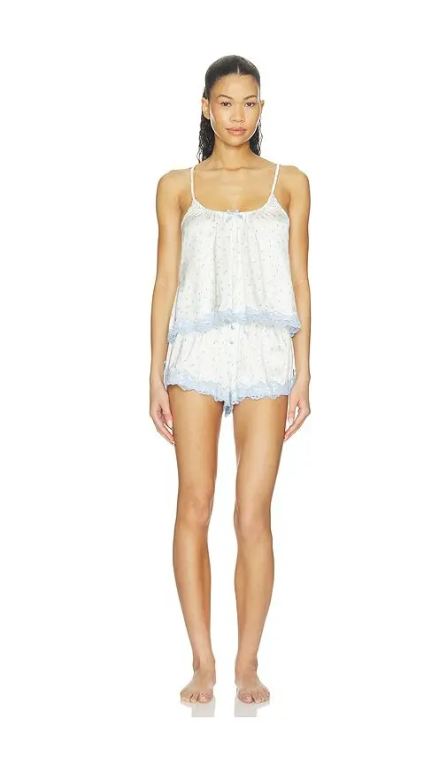 KAT THE LABEL Paisley Camisole Top In Ivory