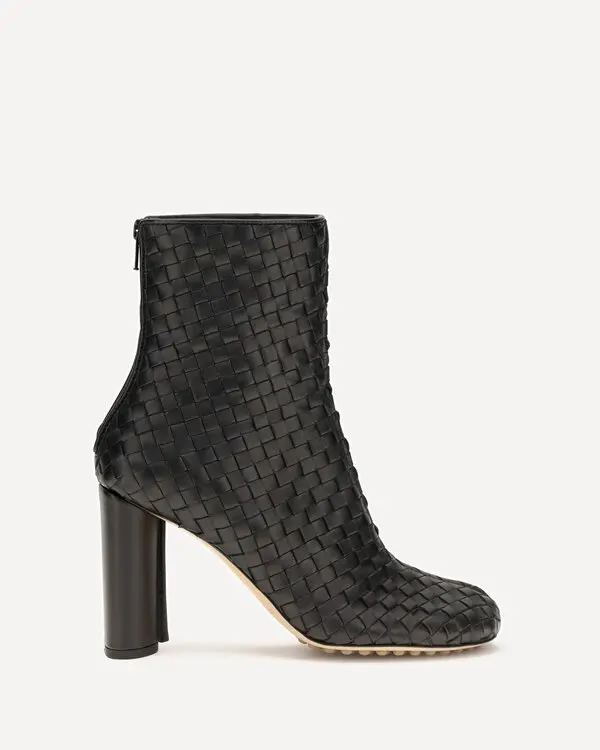 Bottega Veneta Cherry Intrecciato Ankle Boots