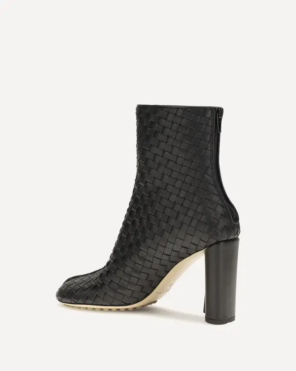 Bottega Veneta Cherry Intrecciato Ankle Boots