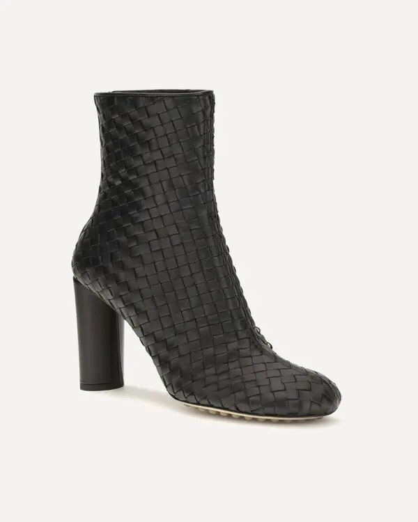 Bottega Veneta Cherry Intrecciato Ankle Boots
