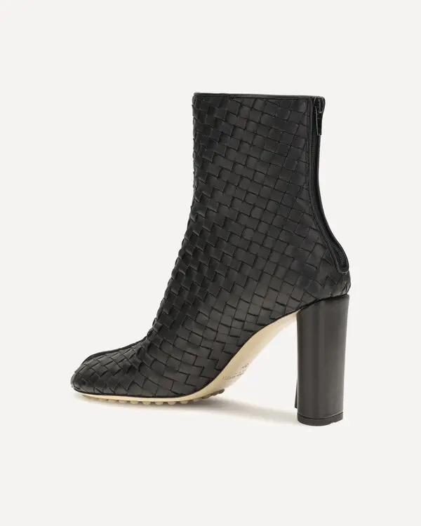 Bottega Veneta Cherry Intrecciato Ankle Boots
