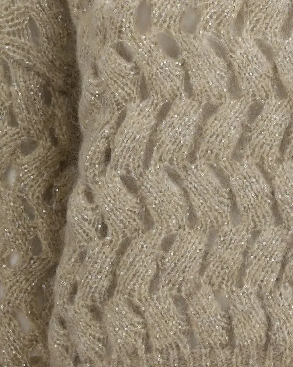 Brunello Cucinelli Dazzling Zigzag Cables Ohair And Wool Sweater Feale