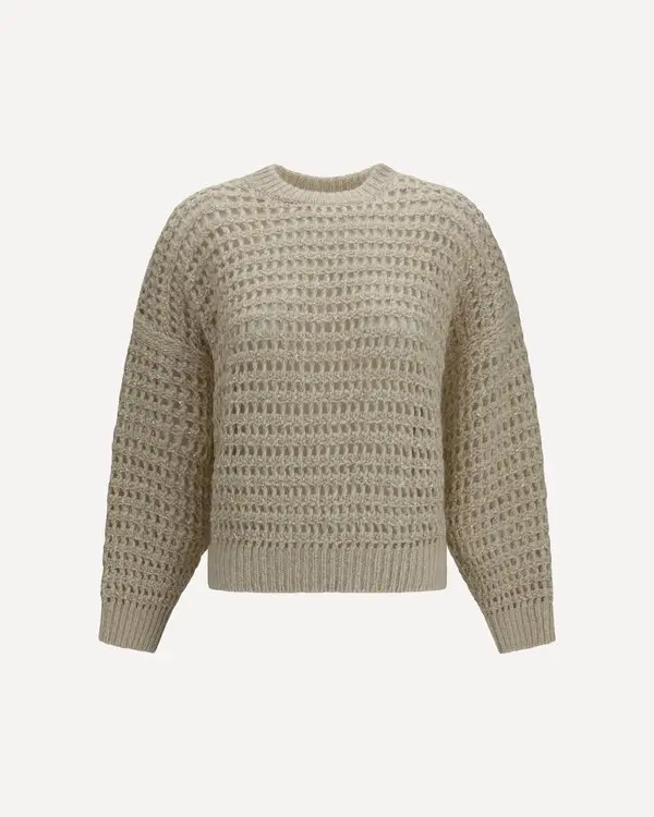 Brunello Cucinelli Dazzling Open-knit Virgin Wool And Cashere Sweater Feale