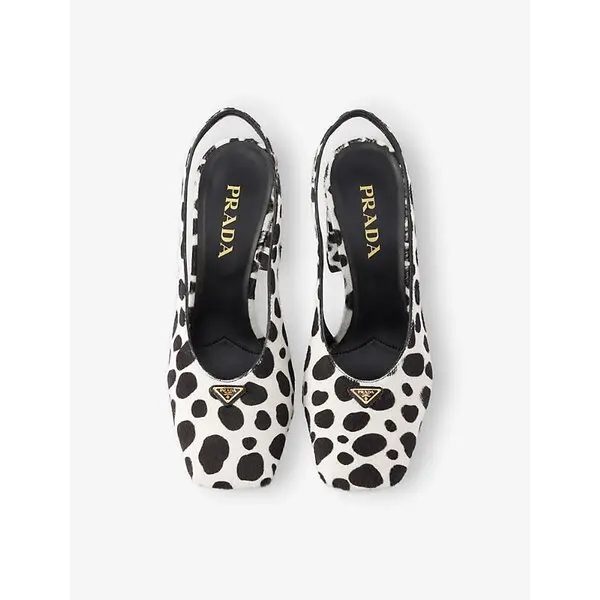 Prada Animal Print Calf-hair Leather Slingback Courts