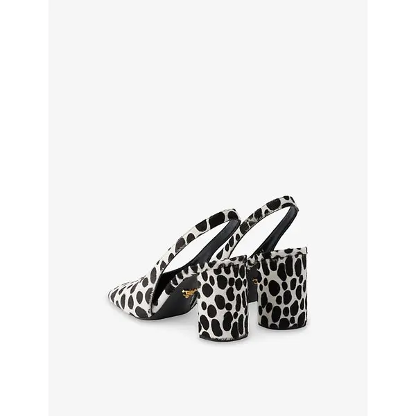 Prada Animal Print Calf-hair Leather Slingback Courts