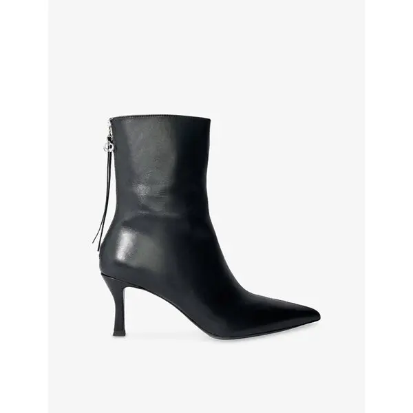 Maje Heeled Leather Ankle Boots