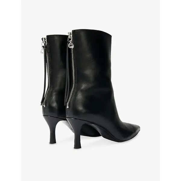 Maje Heeled Leather Ankle Boots