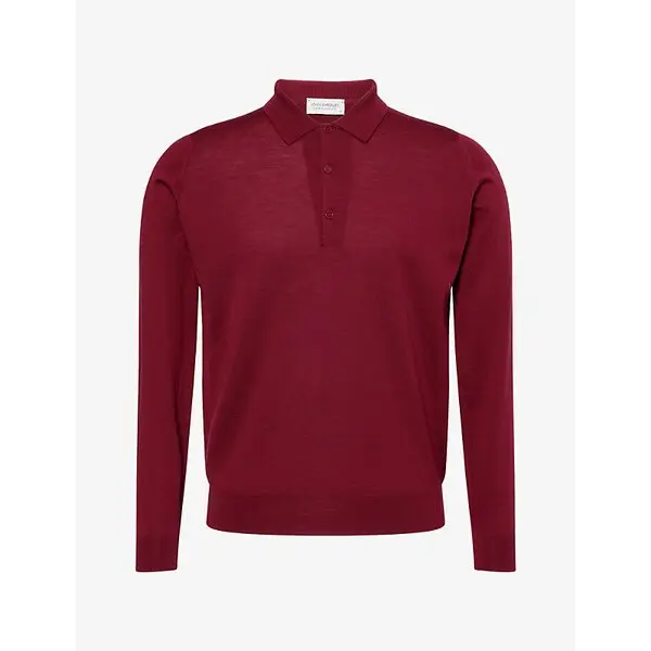 John Smedley Belper Long-sleeve Wool Polo Top