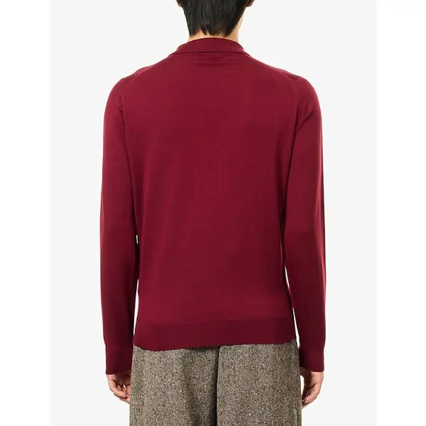 John Smedley Belper Long-sleeve Wool Polo Top