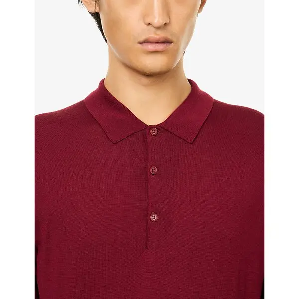 John Smedley Belper Long-sleeve Wool Polo Top