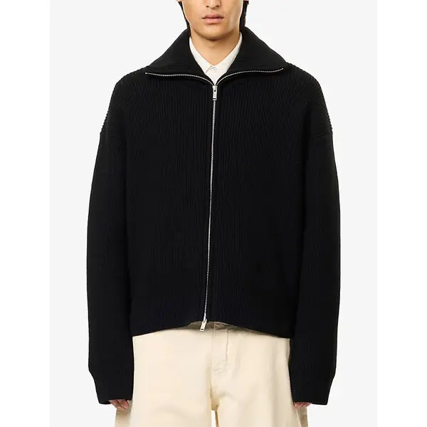 Studio Nicholson Zip Though Wool Knit Jumper
