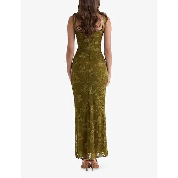 House Of Cb Maia Corseted Lace Maxi Dress