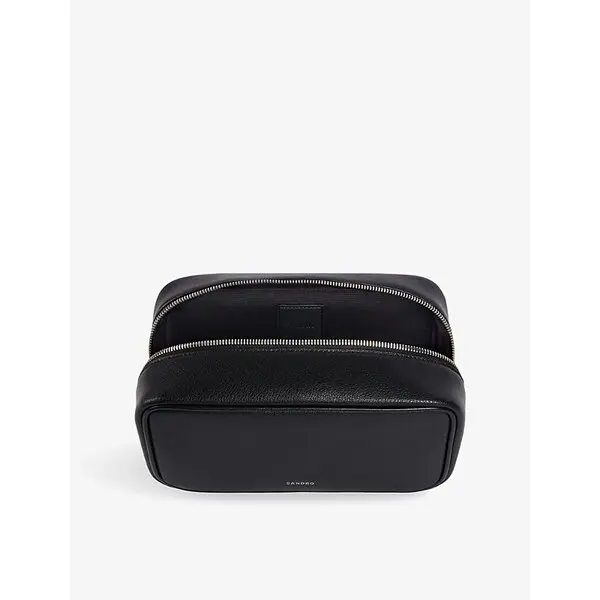 Sandro Logo-embossed Square Leather Pouch