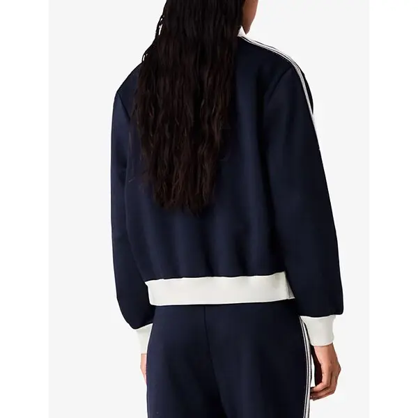 Maje Zipped Side-stripe Stretch-jersey Sweatshirt