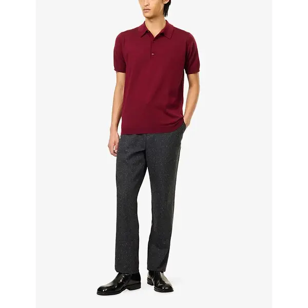 John Smedley Macloud Short-sleeve Wool Polo Top