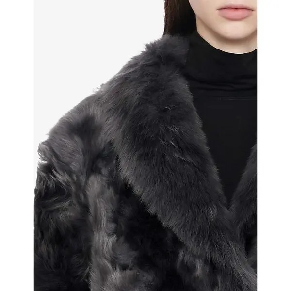ALLSAINTS Tosca Long-hair Shearling Coat