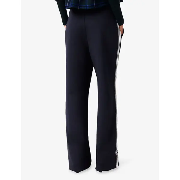 Maje Drawstring Side-stripe Stretch-jersey Trousers