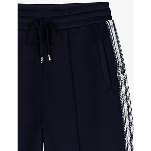 Maje Drawstring Side-stripe Stretch-jersey Trousers