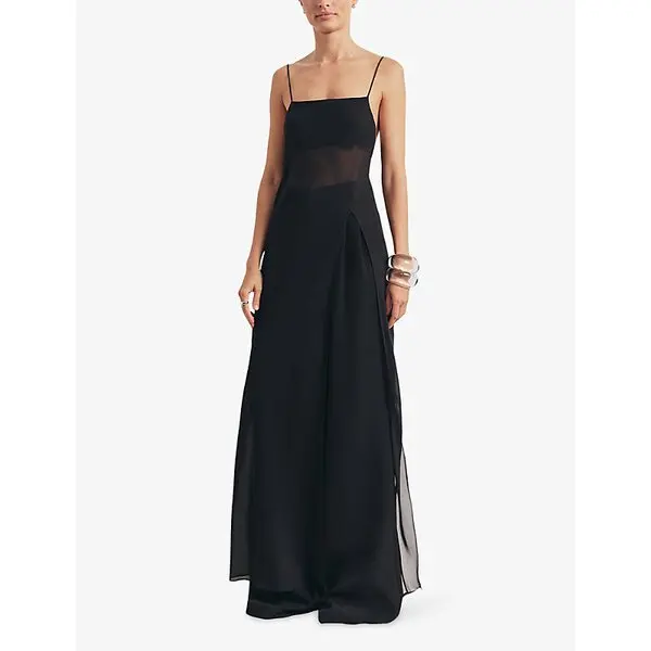 BECAUSE OF ALICE Longline Sheer Chiffon Cami Top
