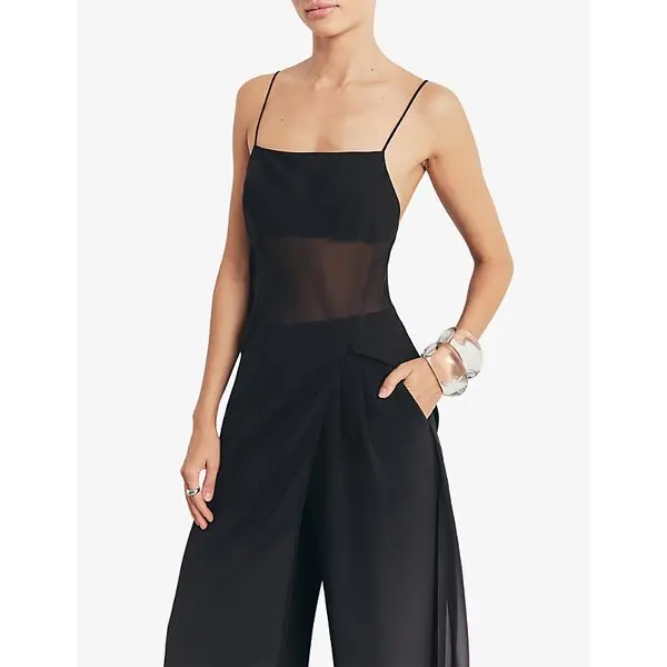 BECAUSE OF ALICE Longline Sheer Chiffon Cami Top