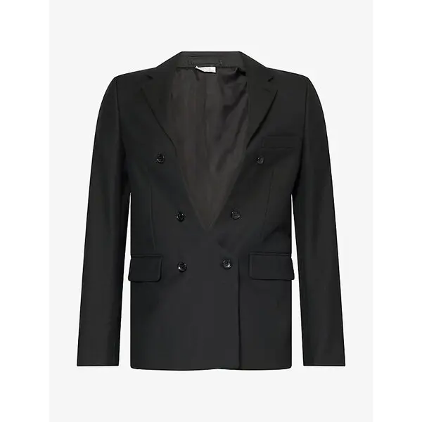Comme Des Garçons Double-breasted Wool-blend Blazer - Black