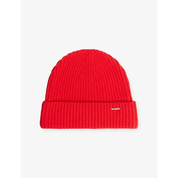 Sandro Ribbed Wool And Cashmere Hat