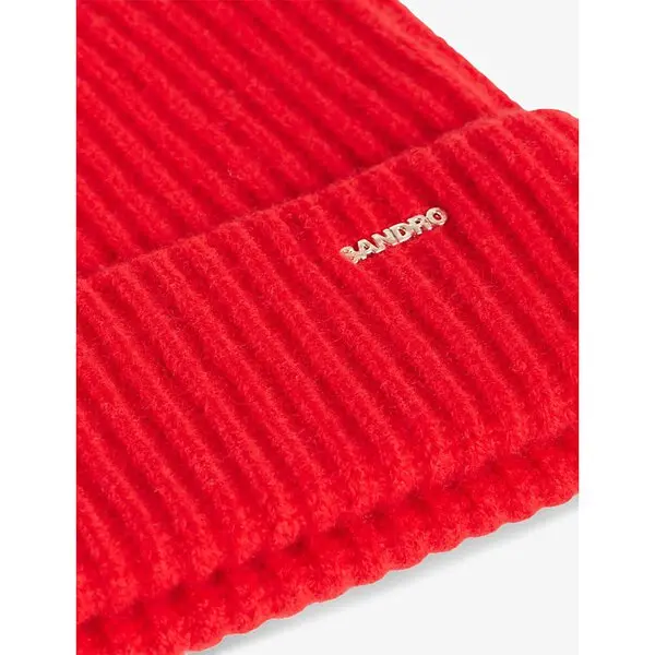 Sandro Ribbed Wool And Cashmere Hat
