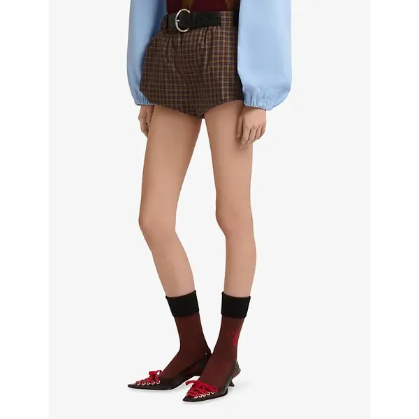Marni Checked High-rise Cotton-poplin Bloomers