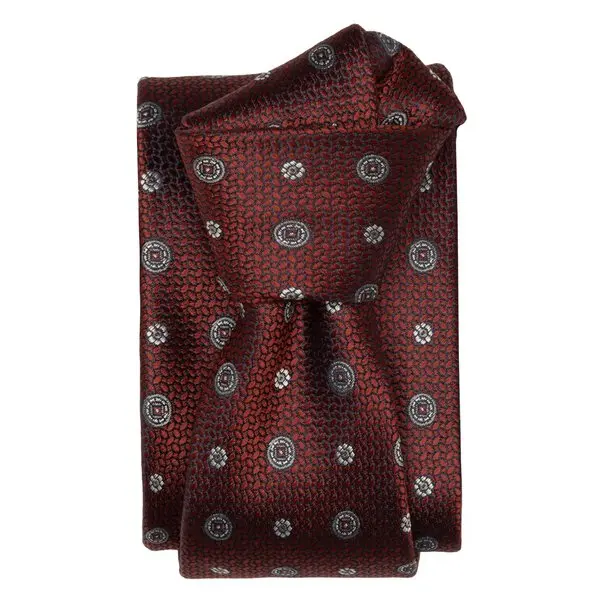 ELIZABETTA MADE IN ITALY Benelli Silk Jacquard Tie Burgundy