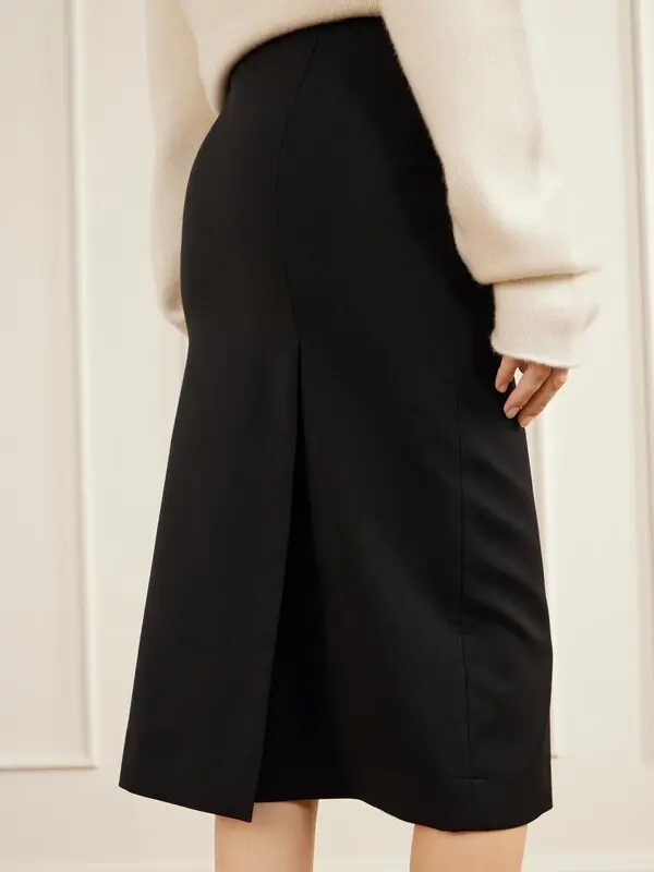 Calvin Klein Amabel Wool-twill Midi Skirt