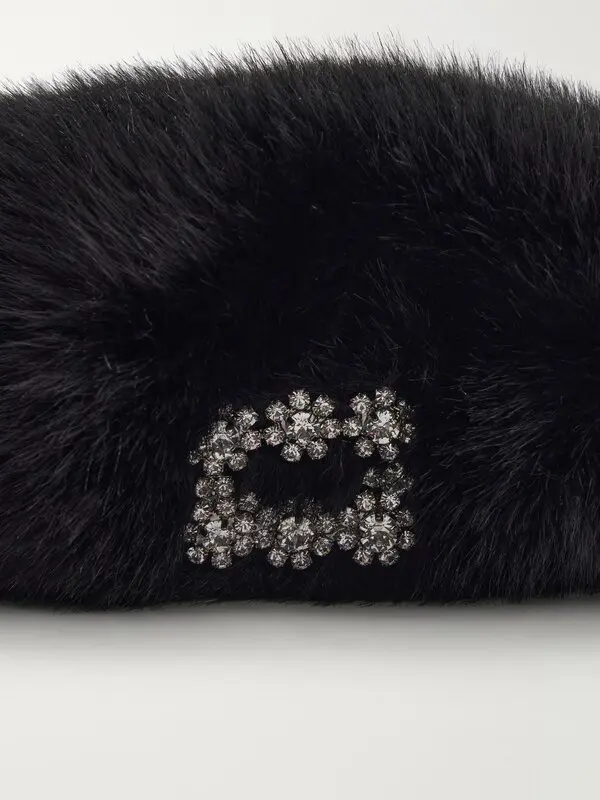 ROGER VIVIER Crystal-embellished Plush Beret
