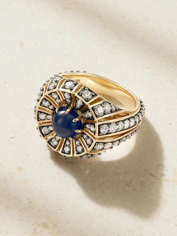 BY PARIAH Aurora 14-karat Gold Diamond Sapphire Ring