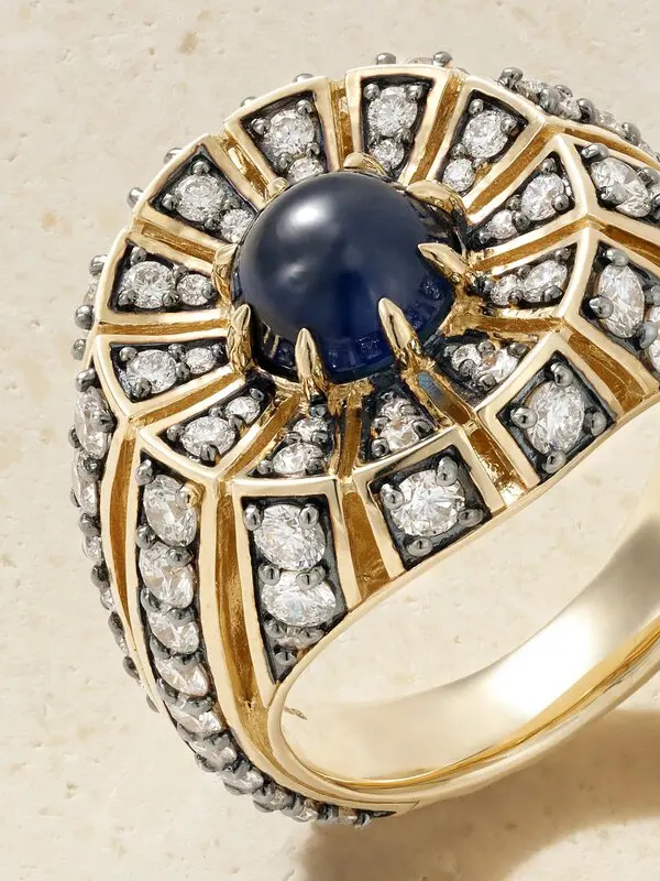BY PARIAH Aurora 14-karat Gold Diamond Sapphire Ring