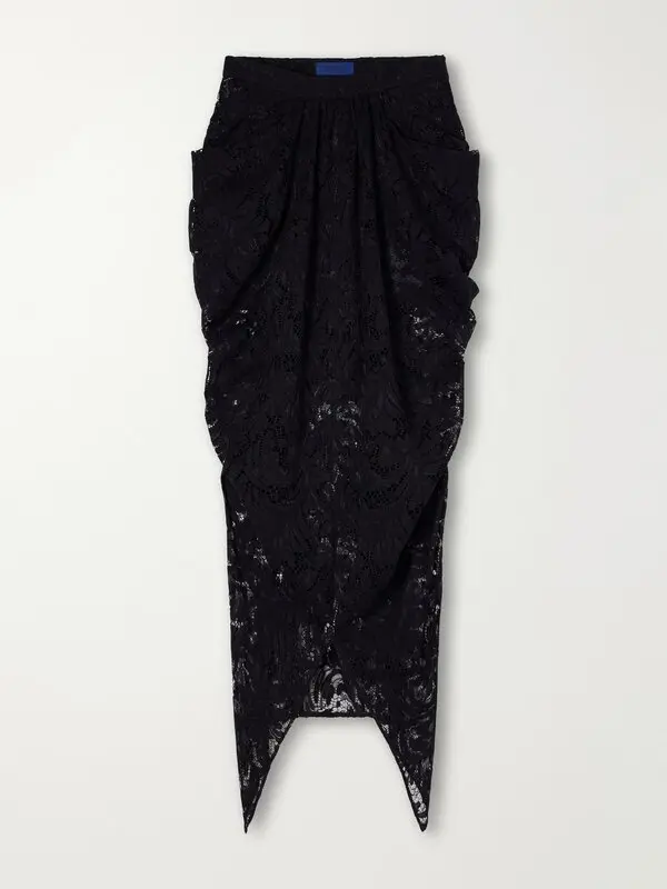 Sharon Wauchob Kinga Draped Lace Midi Skirt