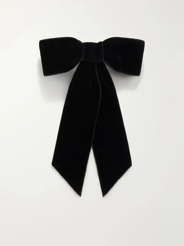JENNIFER BEHR Wide Silk-velvet Bow Hairclip - Black