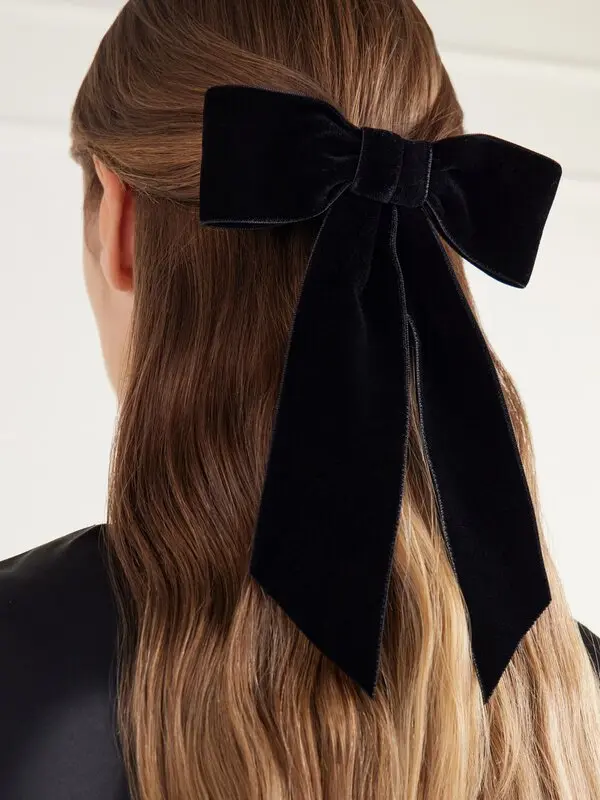JENNIFER BEHR Wide Silk-velvet Bow Hairclip
