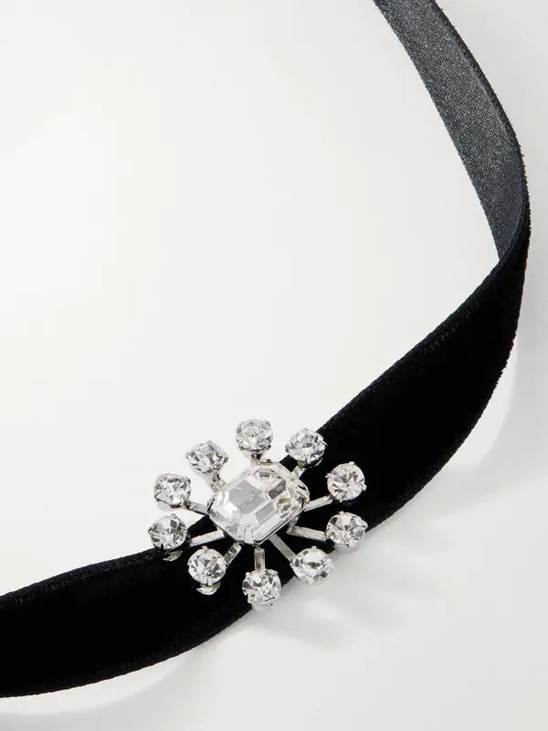 JENNIFER BEHR Sophia Crystal-embellished Velvet Choker