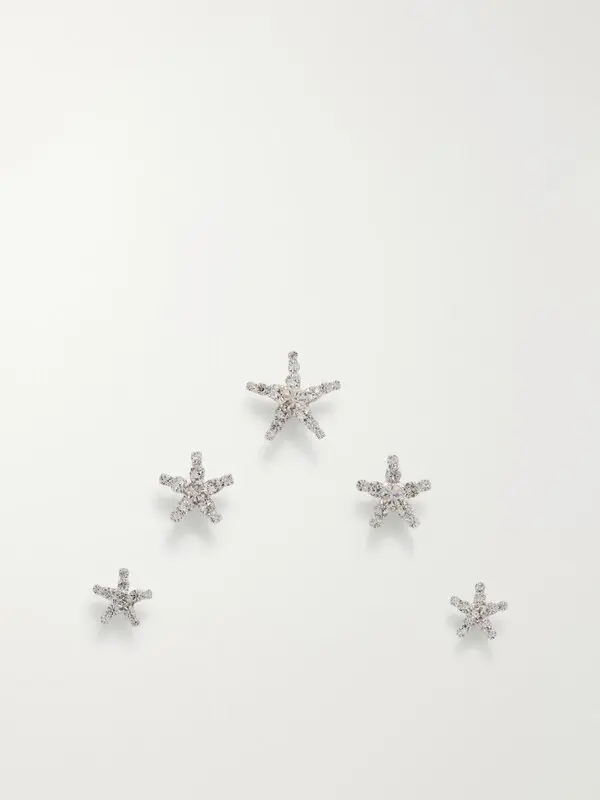 JENNIFER BEHR Vespera Set Of Five -tone Crystal Hair Magnets