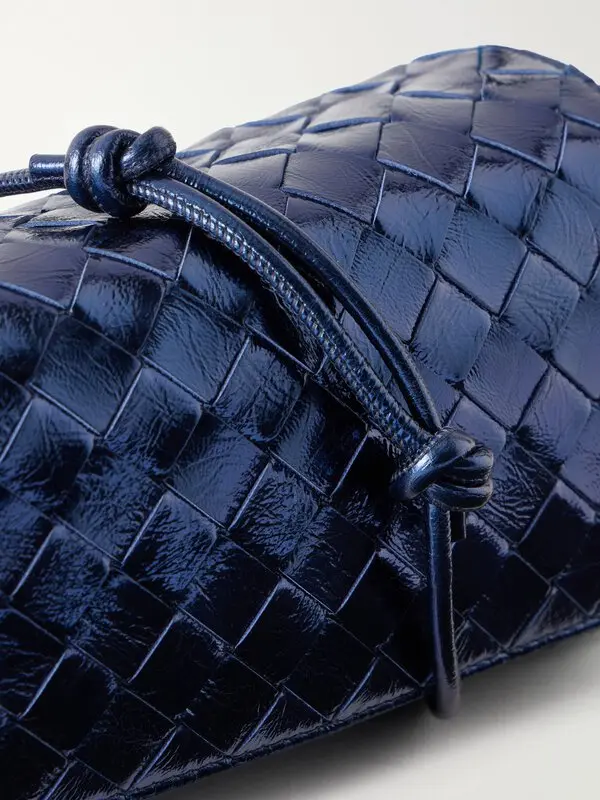 Bottega Veneta Notturno Intrecciato Metallic Leather Shoulder Bag