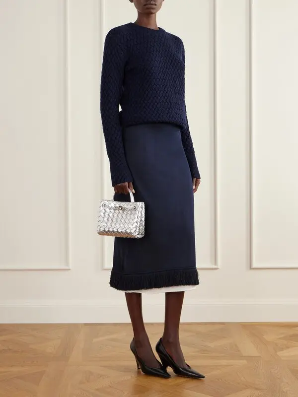 Bottega Veneta Andiamo Mini Metallic Crinkled-leather Shoulder Bag