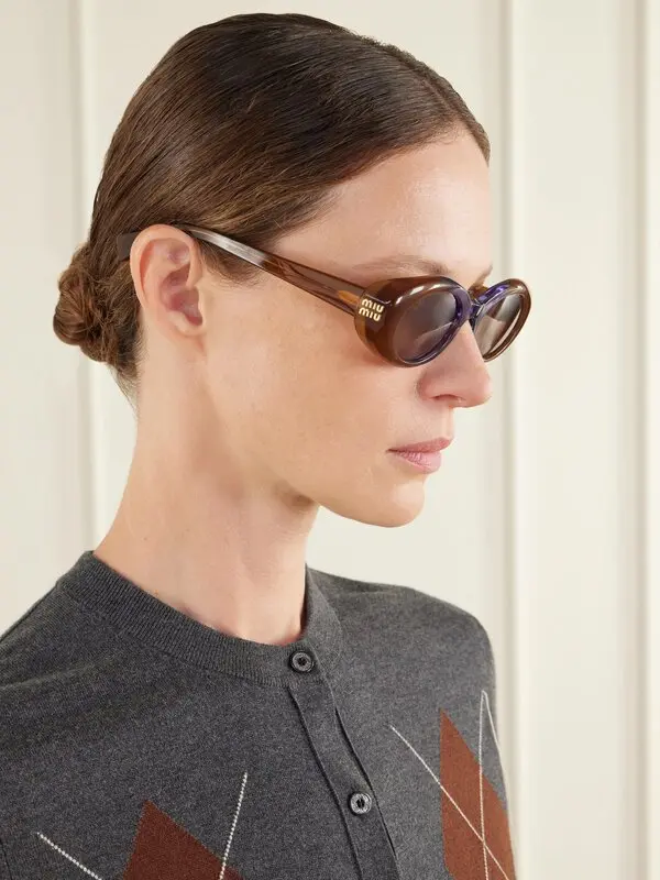 Miu Miu Round-frame Acetate Sunglasses