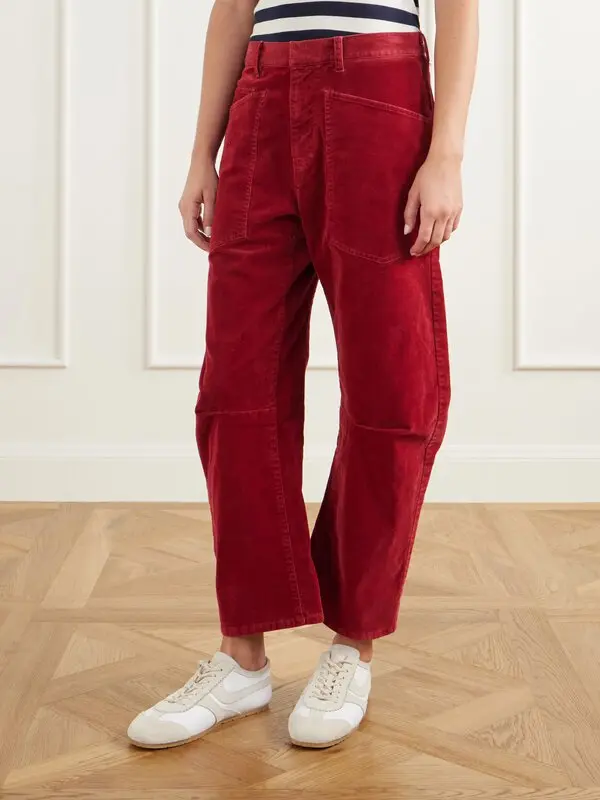 NILI LOTAN Shon Cotton-canvas Barrel-leg Pants