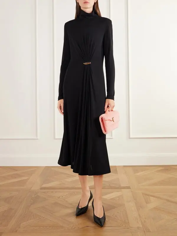 Bottega Veneta Andiamo Intrecciato Leather-trimmed Shearling Clutch