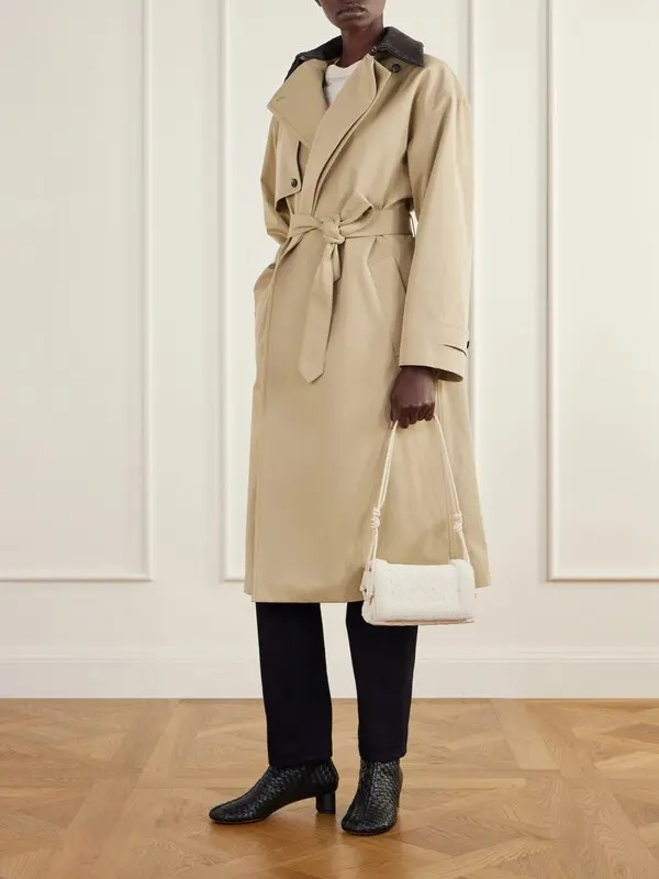 Bottega Veneta Notturno Intrecciato Shearling-trimmed Suede Shoulder Bag