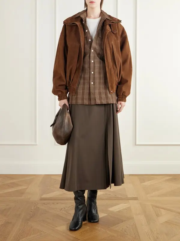 AMI Paris Belt-detailed Checked Wool Shirt