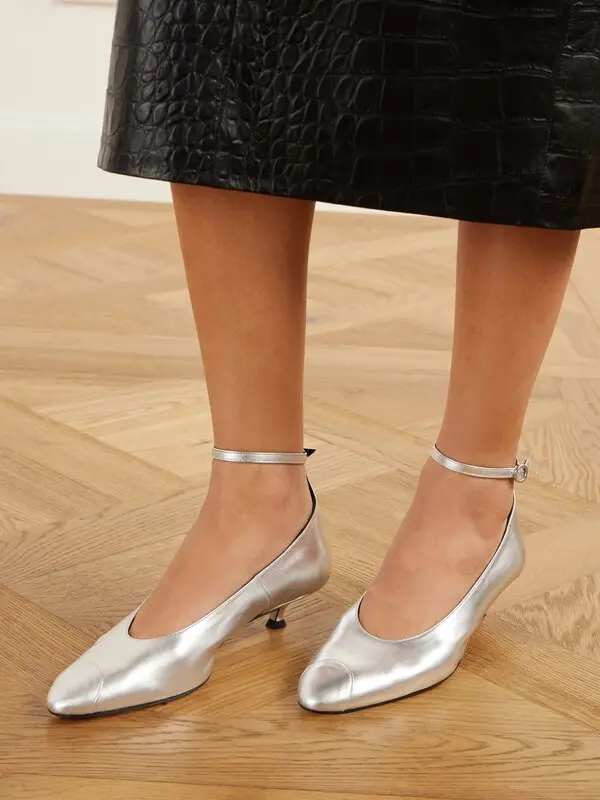 AeydĒ Priya 35 Metallic-leather Pumps