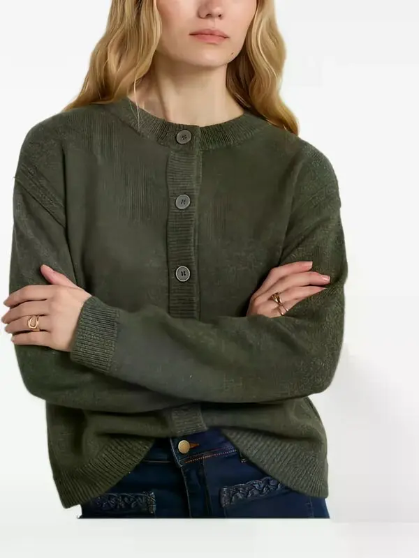 Maison123 Alvin Button-up Crew-neck Cardigan