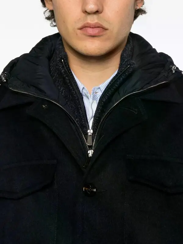MOORER Hooded Button-up Jacket