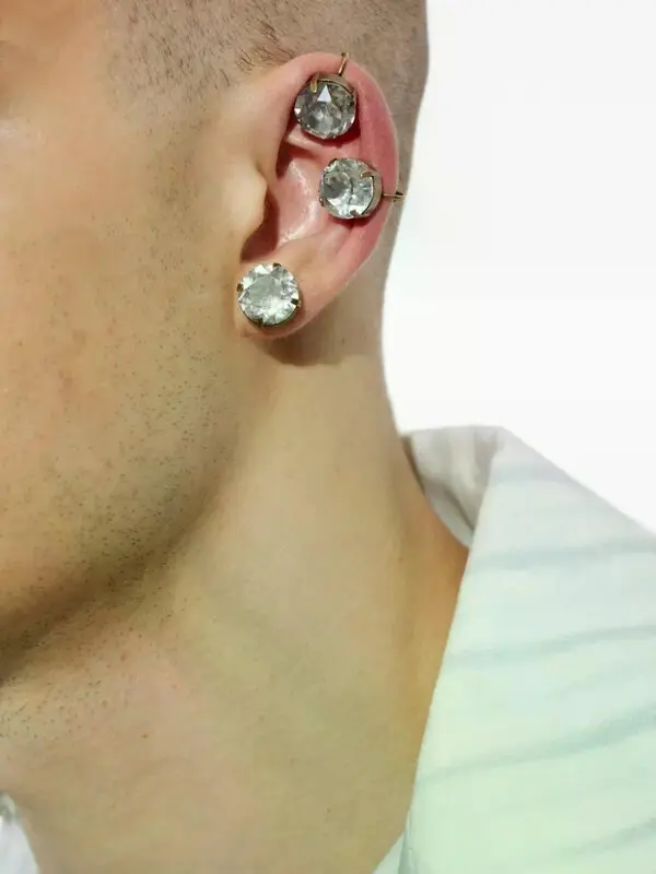 Balenciaga Gala Earrings Set In Dark / Crystal