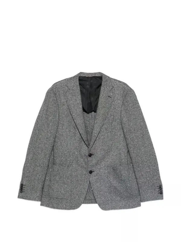 Canali Herringbone-pattern Single-breasted Jacket